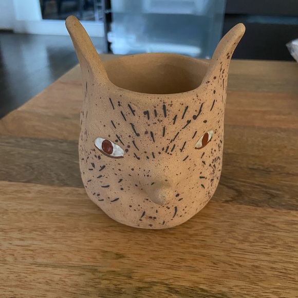 Accents | Bur Ware Studio Art Pottery Hand Painted Fox Vessel Vase Or ...